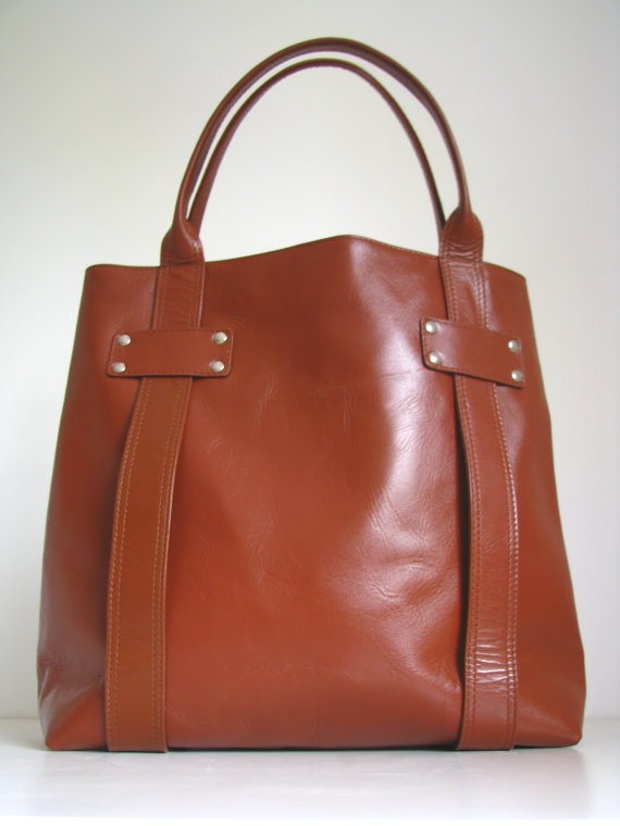 Large Tan Leather Tote on Luulla